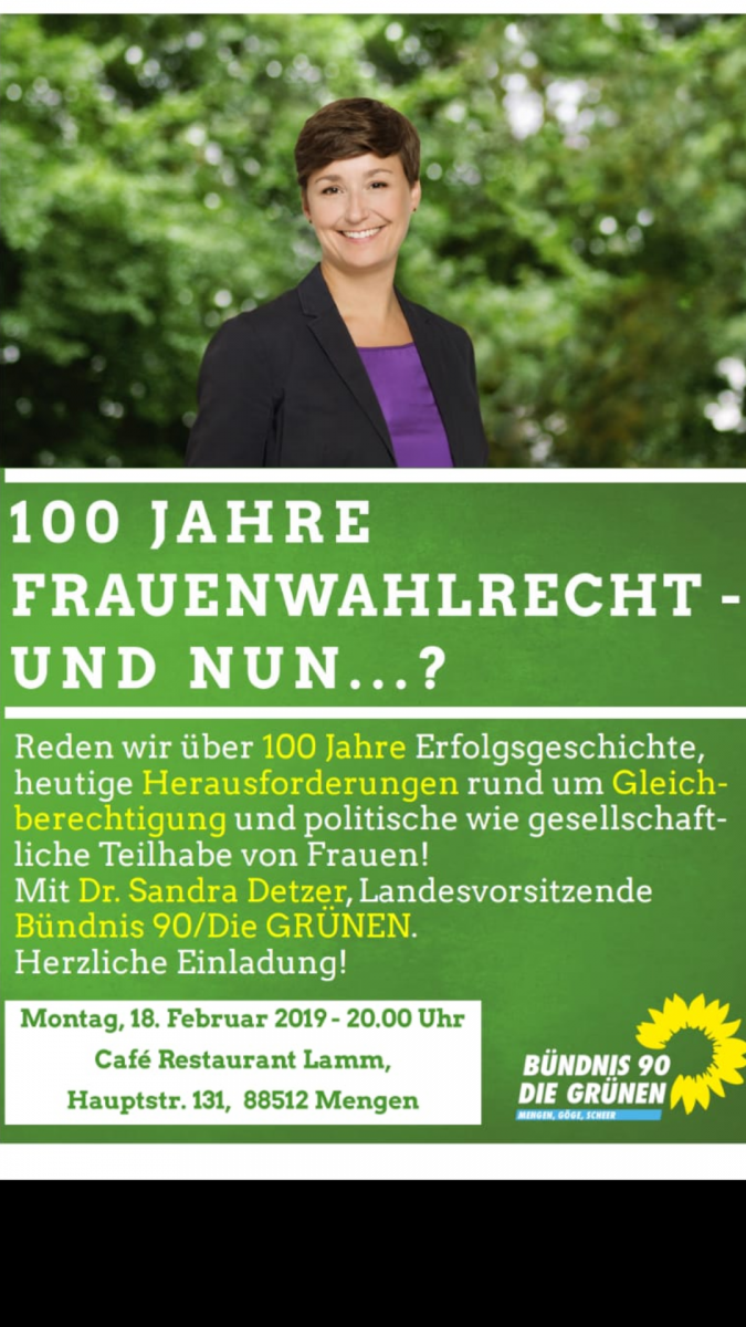 Bürgerstammtisch in Mengen mit Dr. Sandra Detzer – Kreisverband Sigmaringen