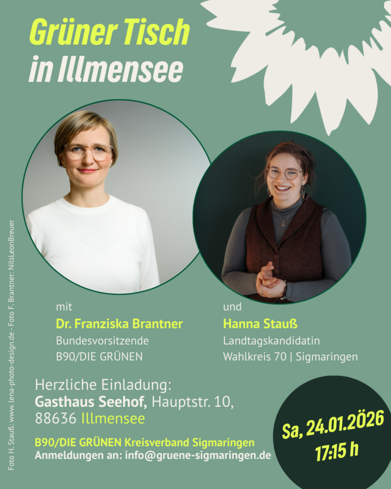 Grüner Tisch in Illmensee mit Dr. Franziska Brantner und Hanna Stauß ...